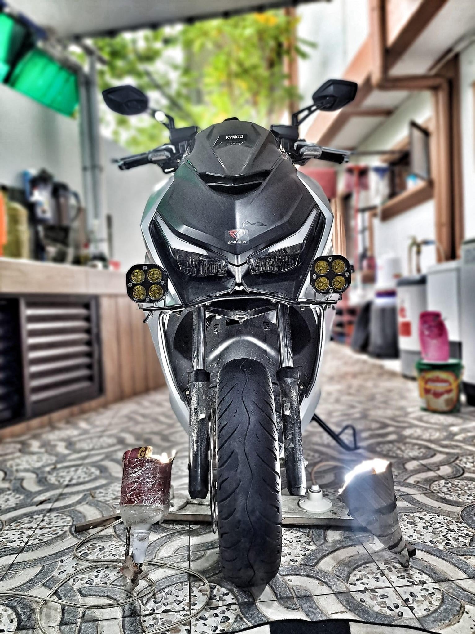 RM LED Bracket Kymco KRV 180i Auxilliary Lights Bracket Tdd/night Ripp ...