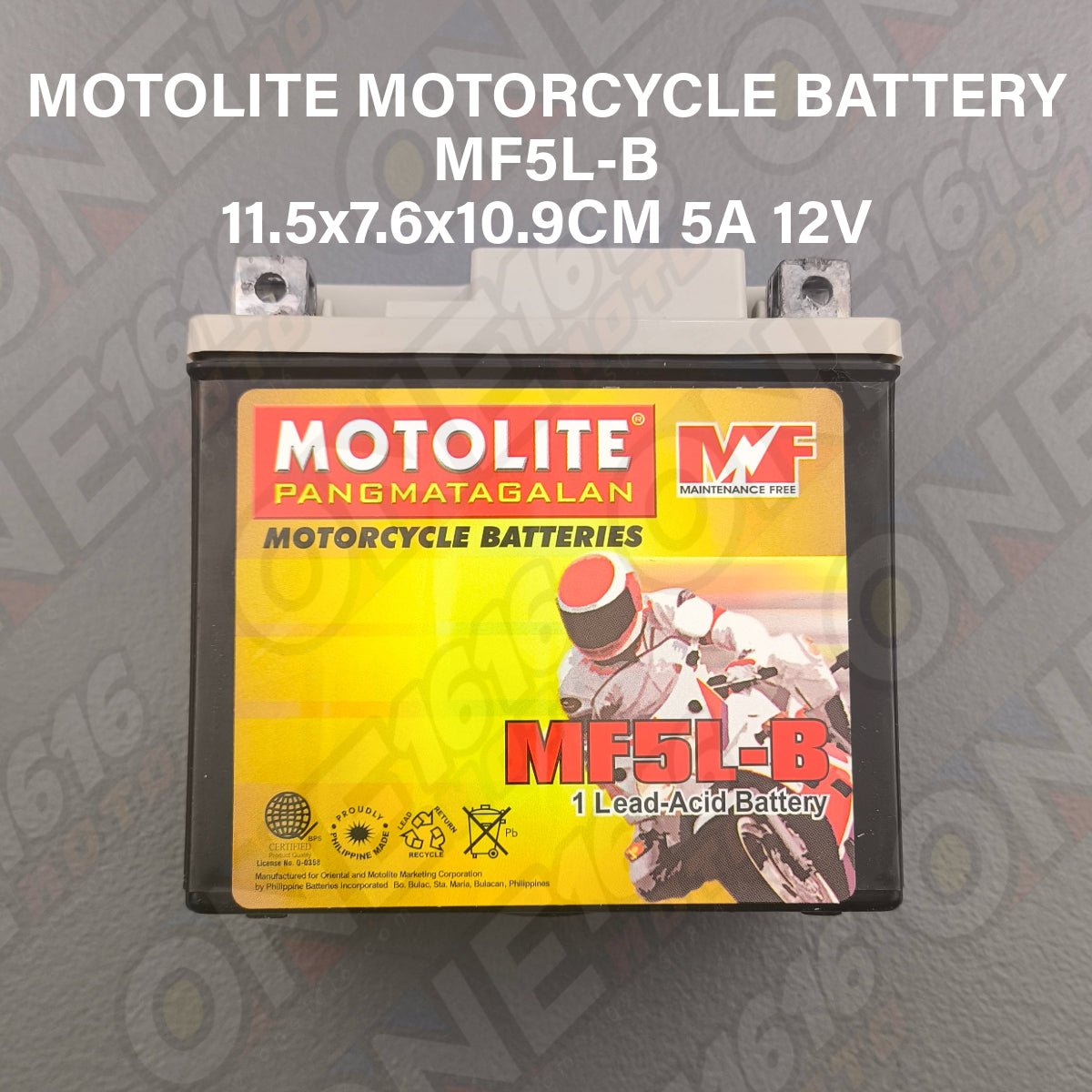 Motolite MF5L-B Maintenance Free Motorcycle Battery for Honda Click 12 ...
