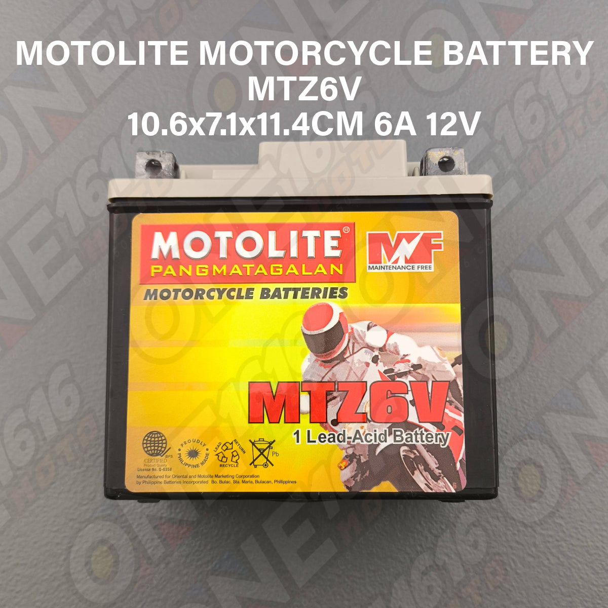 Motolite MTZ6V Maintenance Free Motorcycle Battery for Yamaha Nmax/Hon ...
