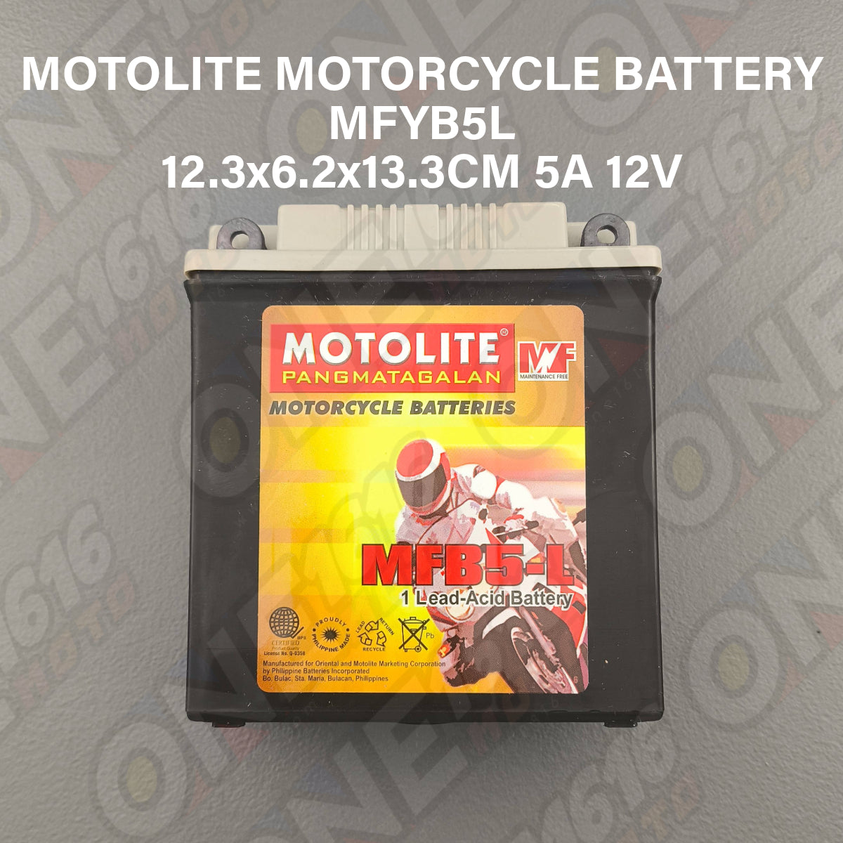 Motolite MFB5-L (MFYB5L) Maintenance Free Motorcycle Battery for Mio S ...